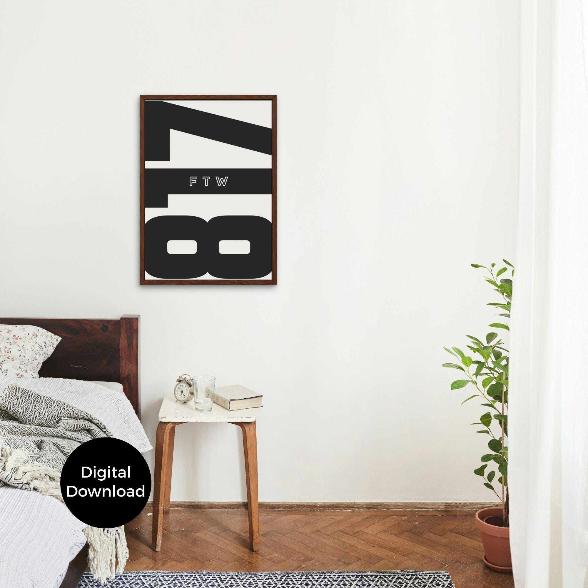 Fort Worth 817 Area Code Poster Set: Texas Pride Wall Art (digital ...