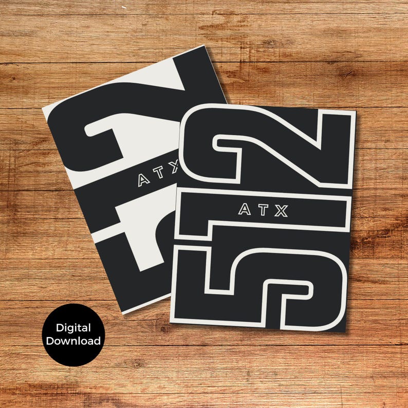 Austin 512 Area Code Poster Set: Texas Wall Art (digital Download) - Etsy