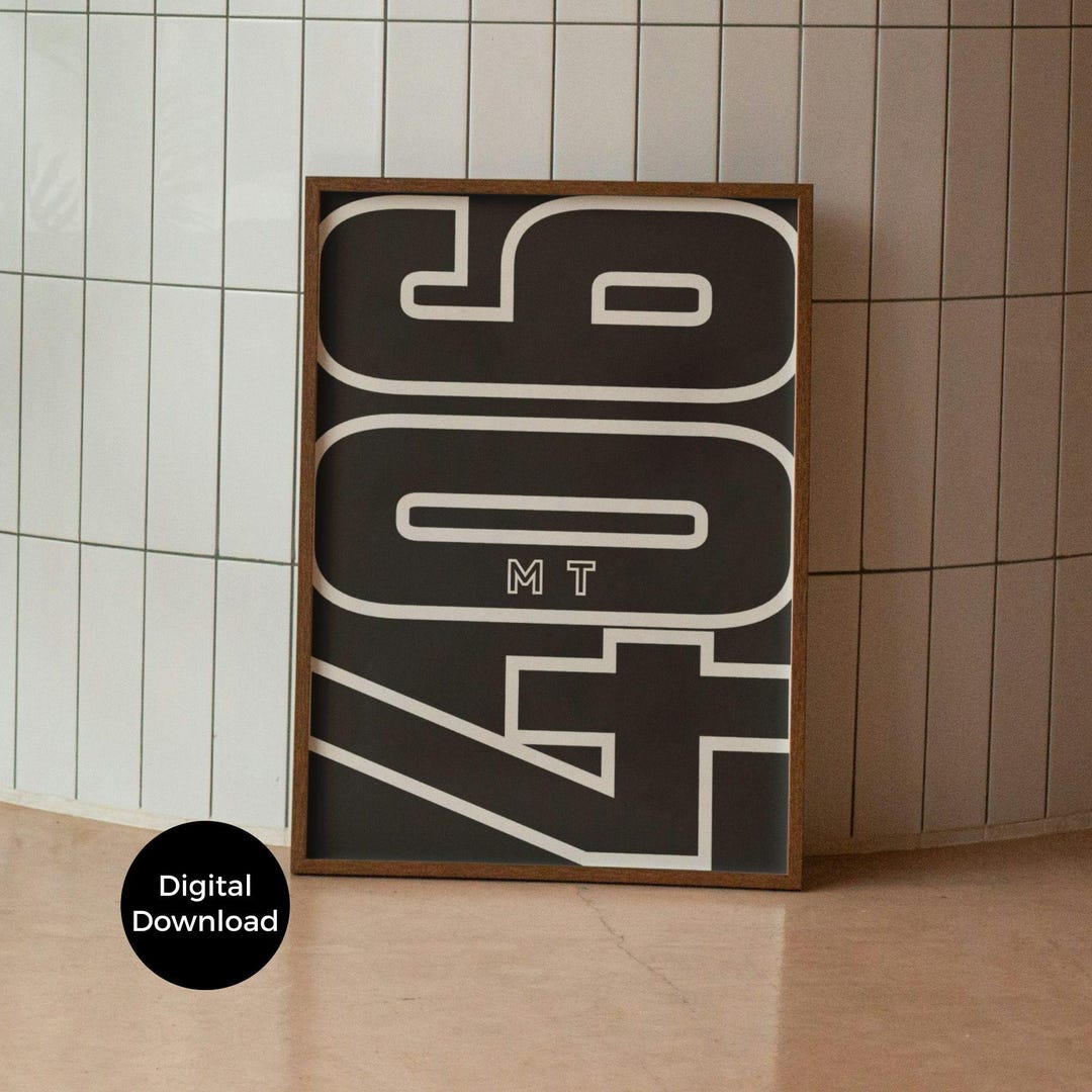 Montana Area Code 406 Poster Set: Big Sky Country Wall Art (digital ...