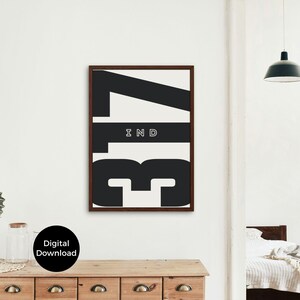 Indianapolis Area Code 317 Poster Set: Minimalist Wall Art (digital ...