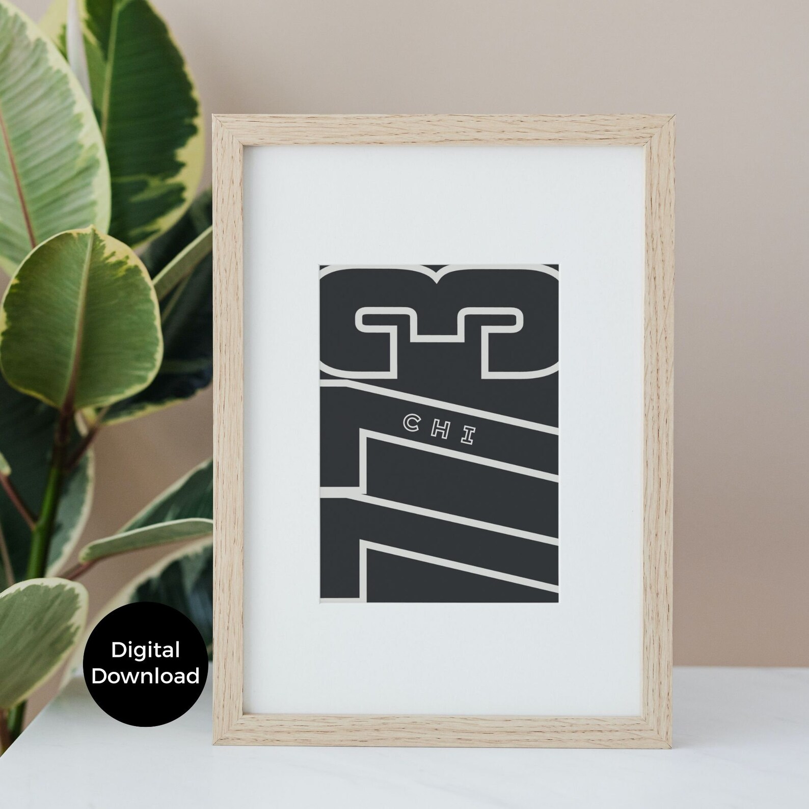 Chicago 773 Area Code Poster Set: Black & White Wall Art (digital ...
