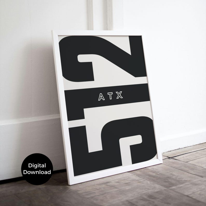 Austin 512 Area Code Poster Set: Texas Wall Art (digital Download) - Etsy