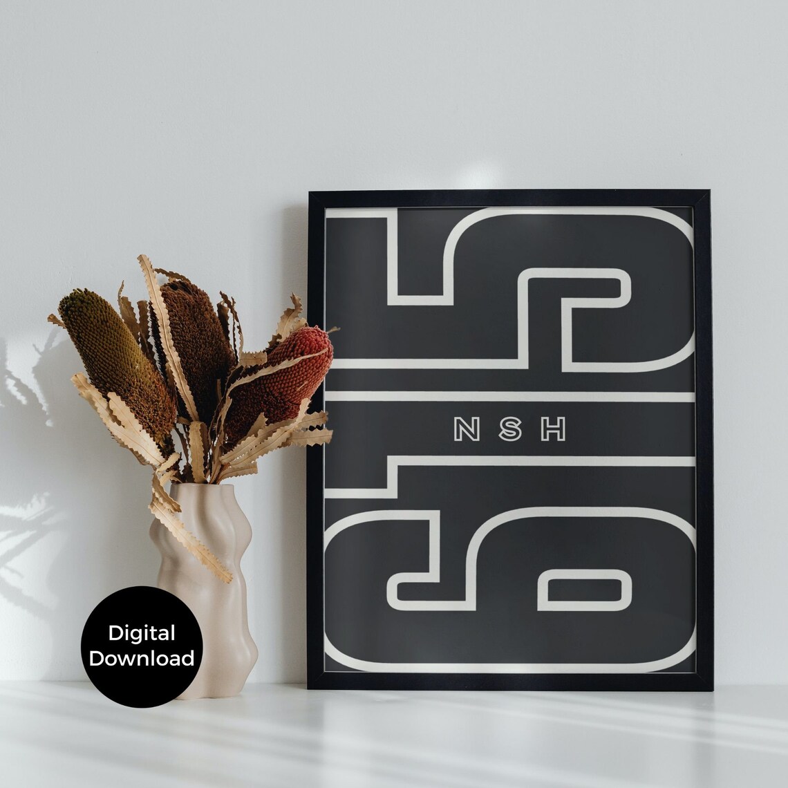 Nashville 615 Area Code Poster Set: Realtor Closing Gift (digital ...