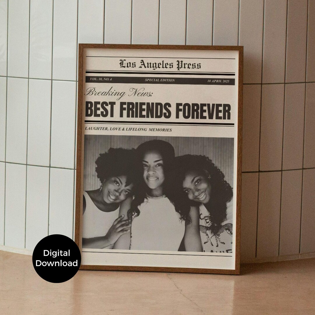 Custom Vintage Newspaper Best Friend Print (digital Download) - Etsy