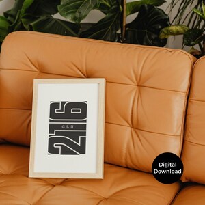 Cleveland Area Code 216 Poster Set: Minimalist Black and White (digital ...