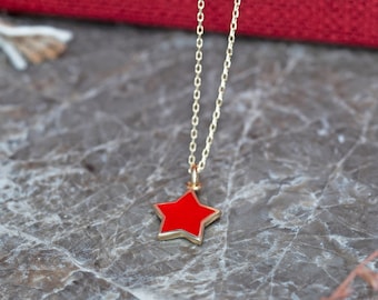 Red Star Necklace | Etsy