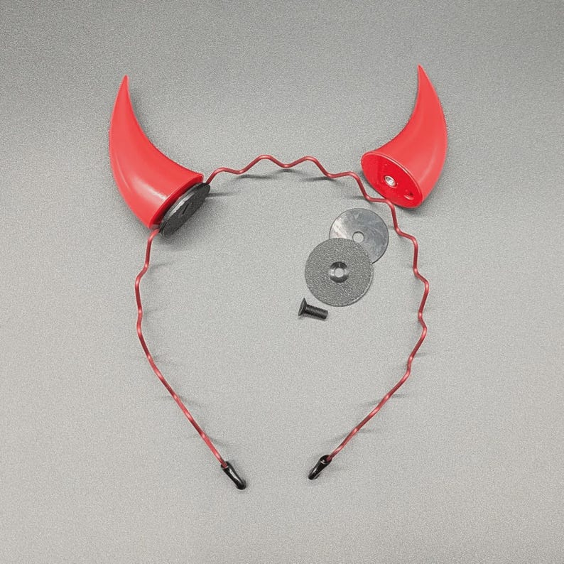 Green & Black Devil Horns - Alien Ombré Glossy Incubus - Hand-painted ...