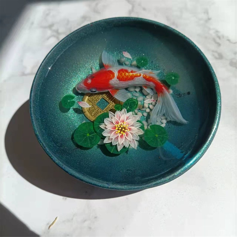 Hand-painted Little Fish 3D Resin Painting Hand-painted - Etsy