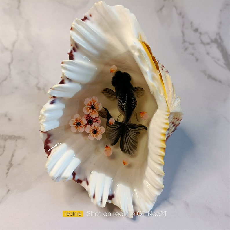 Hand-painted Small Goldfish 3D Resin Painting Hand-painted - Etsy