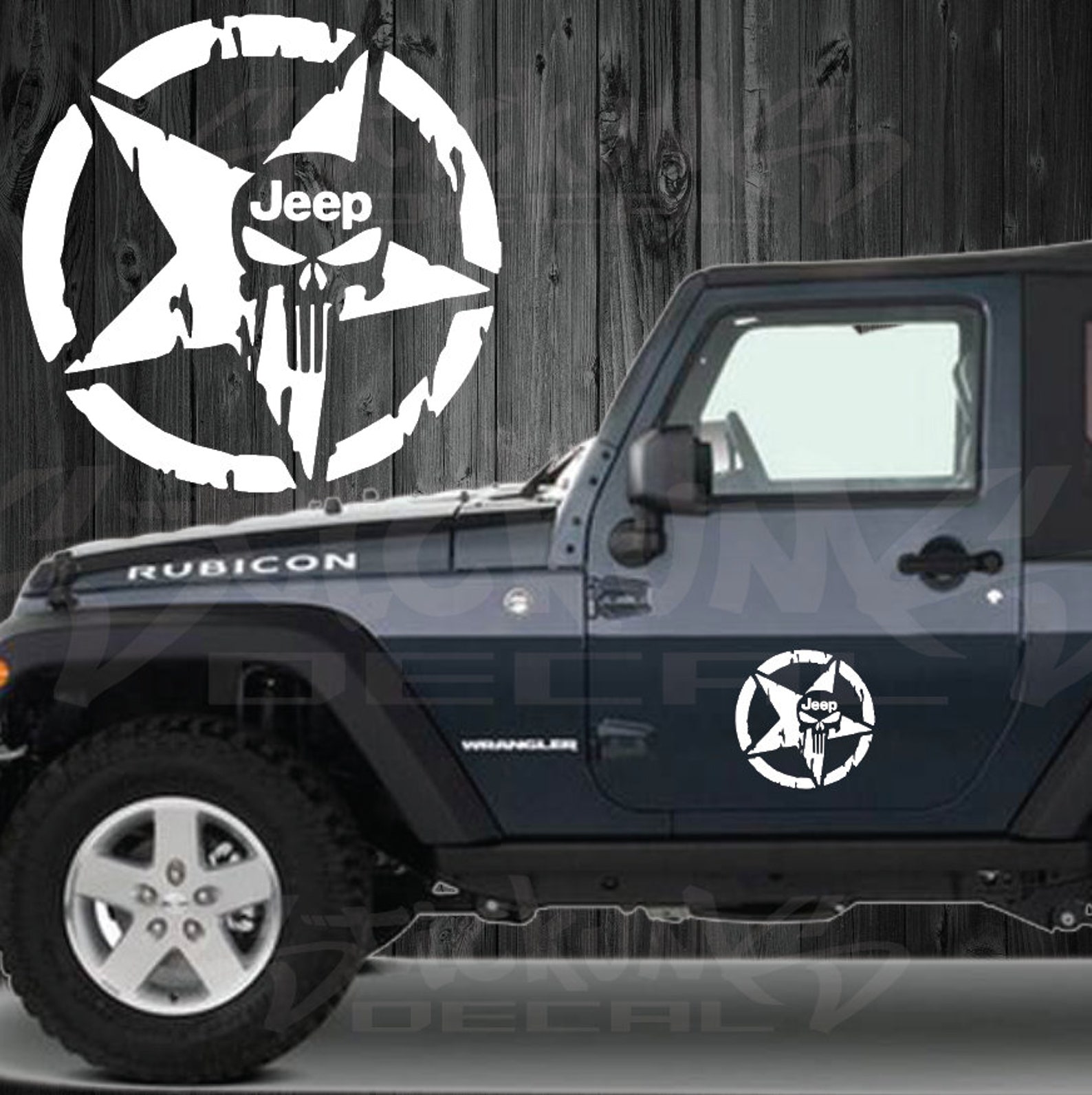 2 Pack Jeep Star Skull Sticker Jeep Sticker Car Sticker | Etsy