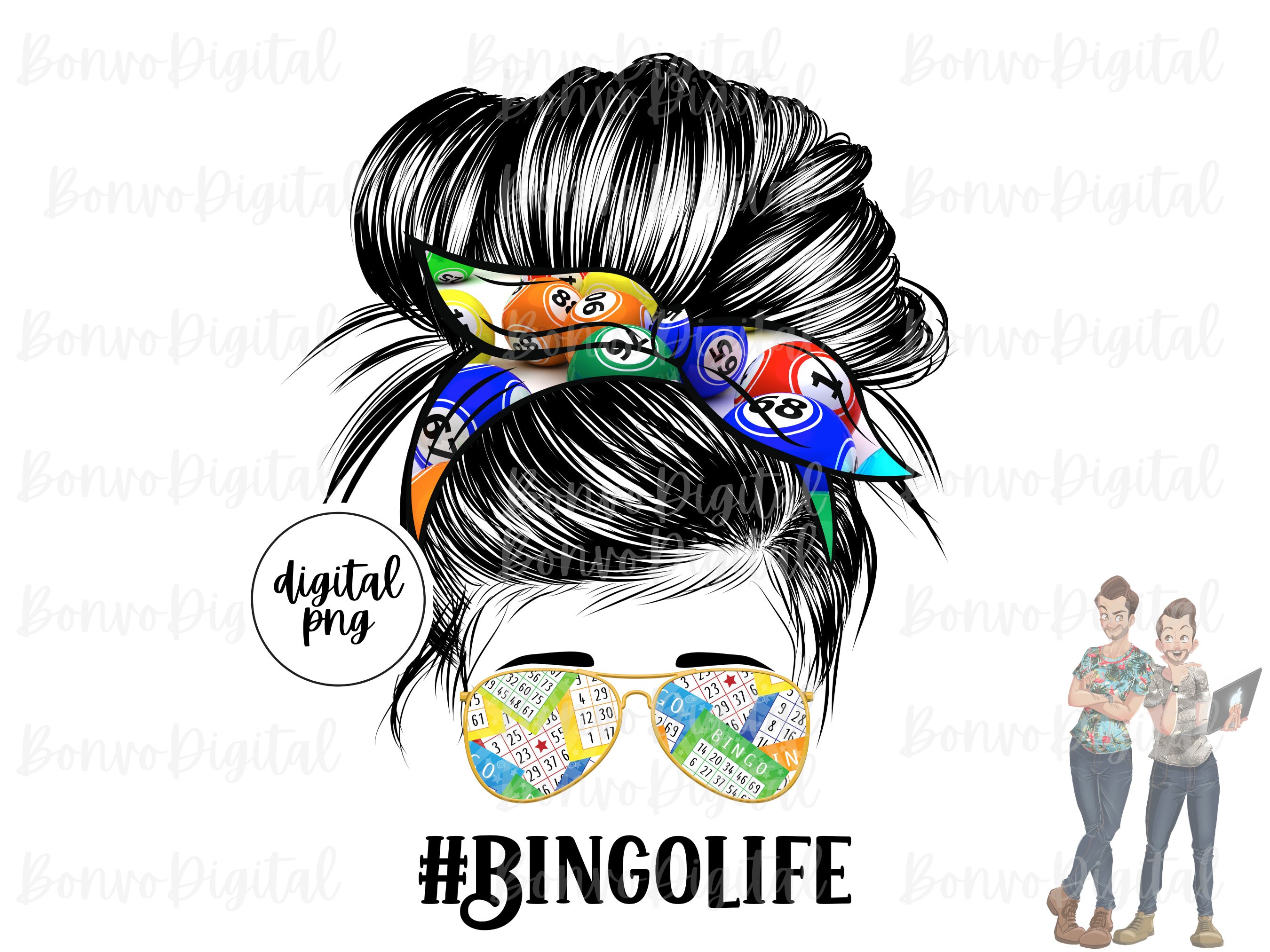 Digital Bingo Girl Design Sunglasses Bingo Life Download PNG Bingo Life ...