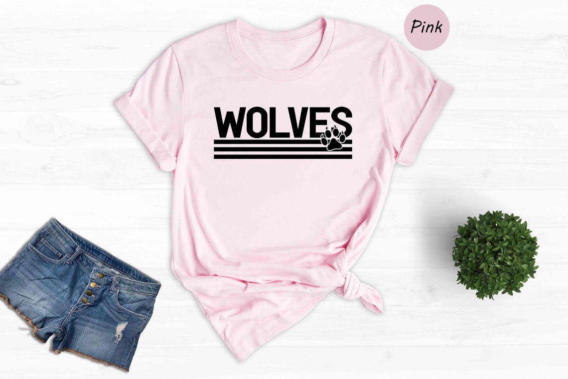 Wolves Mascot T-shirt, School Spirit Tee - Etsy