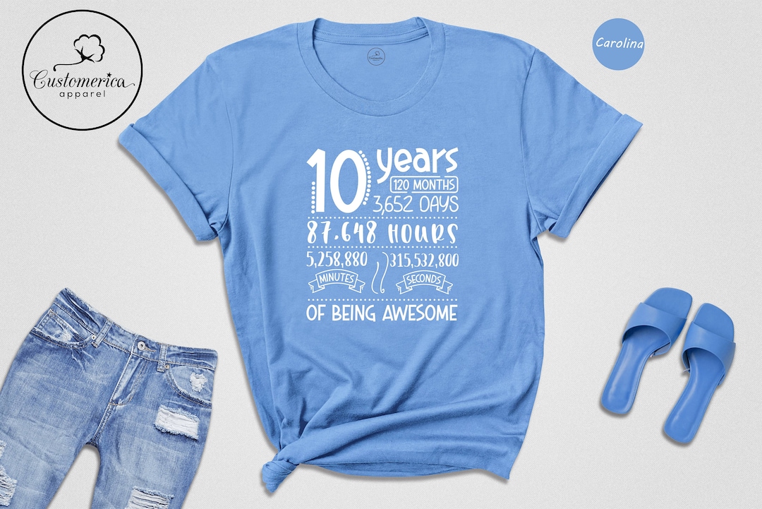 10th Birthday Shirt, Ten Birthday Shirt, 10 Years Old Shirt, 10th ...