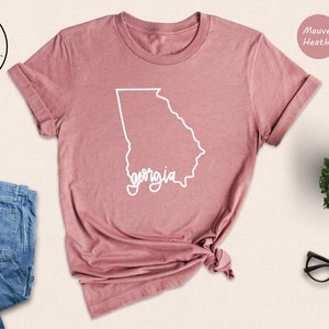 Georgia State Shirts, Georgia State Map Shirt, Georgia Travel Gifts ...