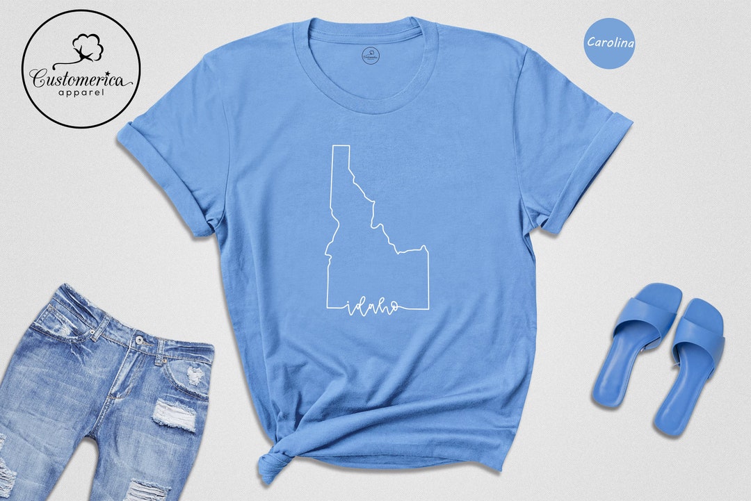 Idaho Lover Shirts, Idaho State Map Shirt, Idaho Travel Gifts, Idaho ...