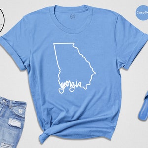 Georgia State Shirts, Georgia State Map Shirt, Georgia Travel Gifts ...