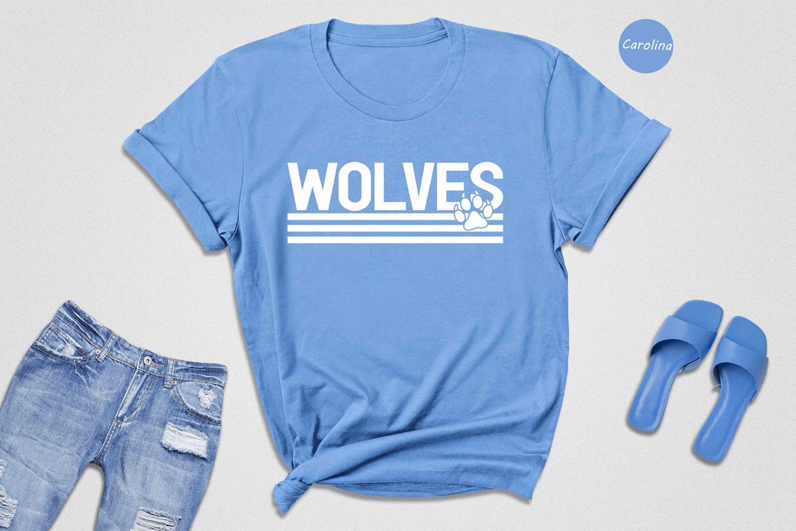 Wolves Mascot T-shirt, School Spirit Tee - Etsy