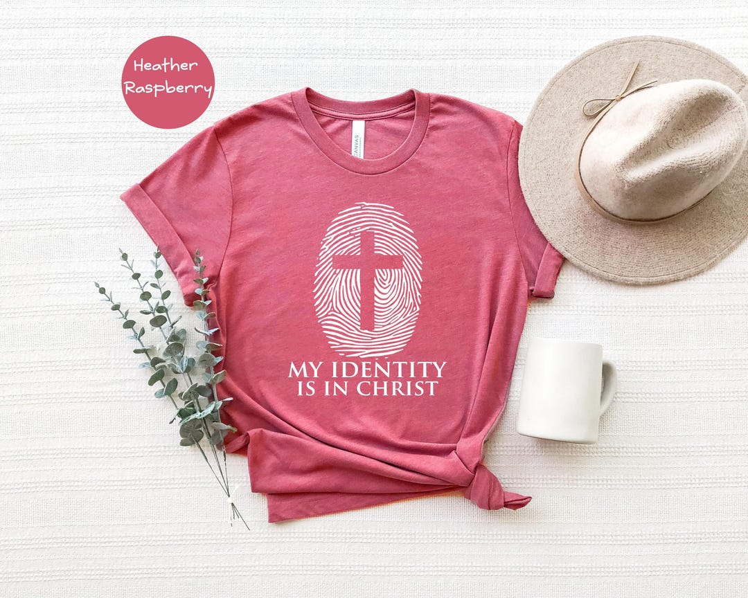 Christian T-shirt, 'my Identity is in Christ' Cross Religious Tee - Etsy