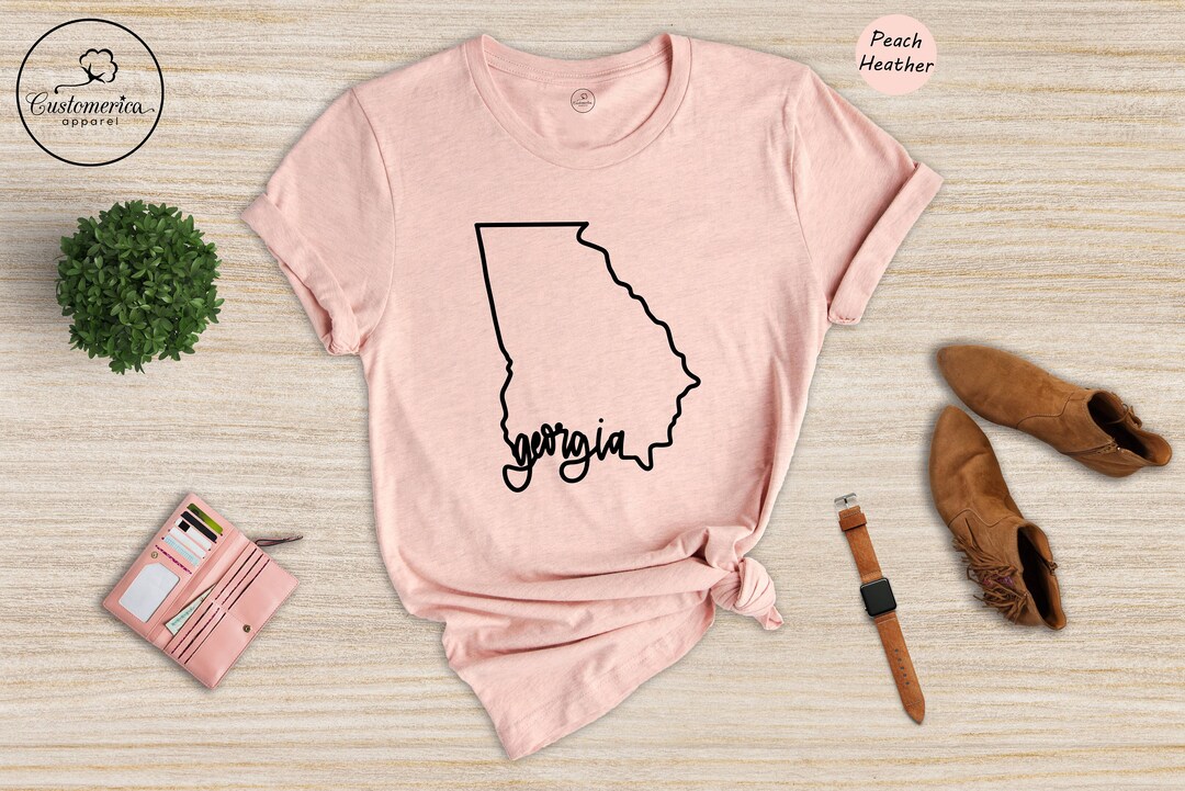 Georgia State Shirts, Georgia State Map Shirt, Georgia Travel Gifts ...