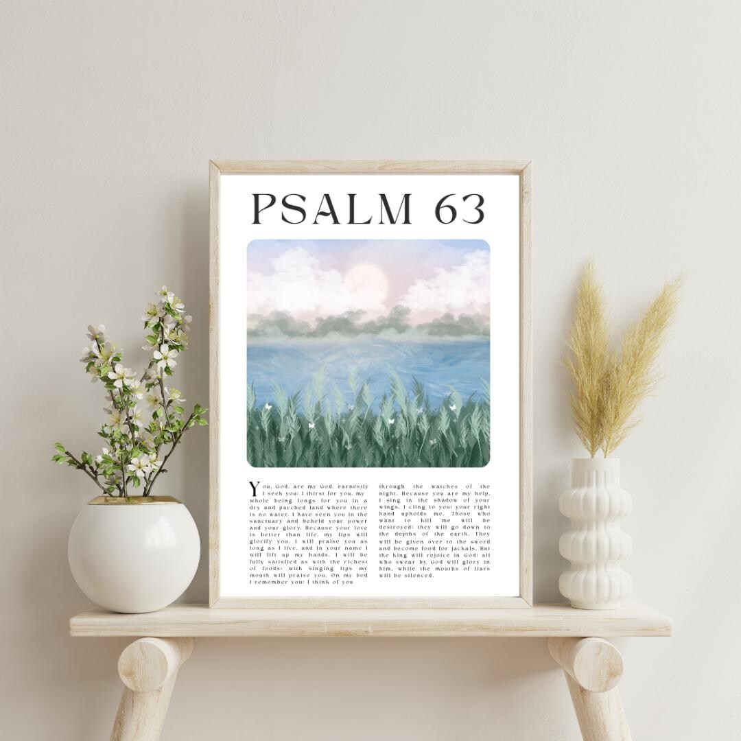 Psalm 63 Scripture Art: Vintage Bible Verse Print (digital Download - Etsy