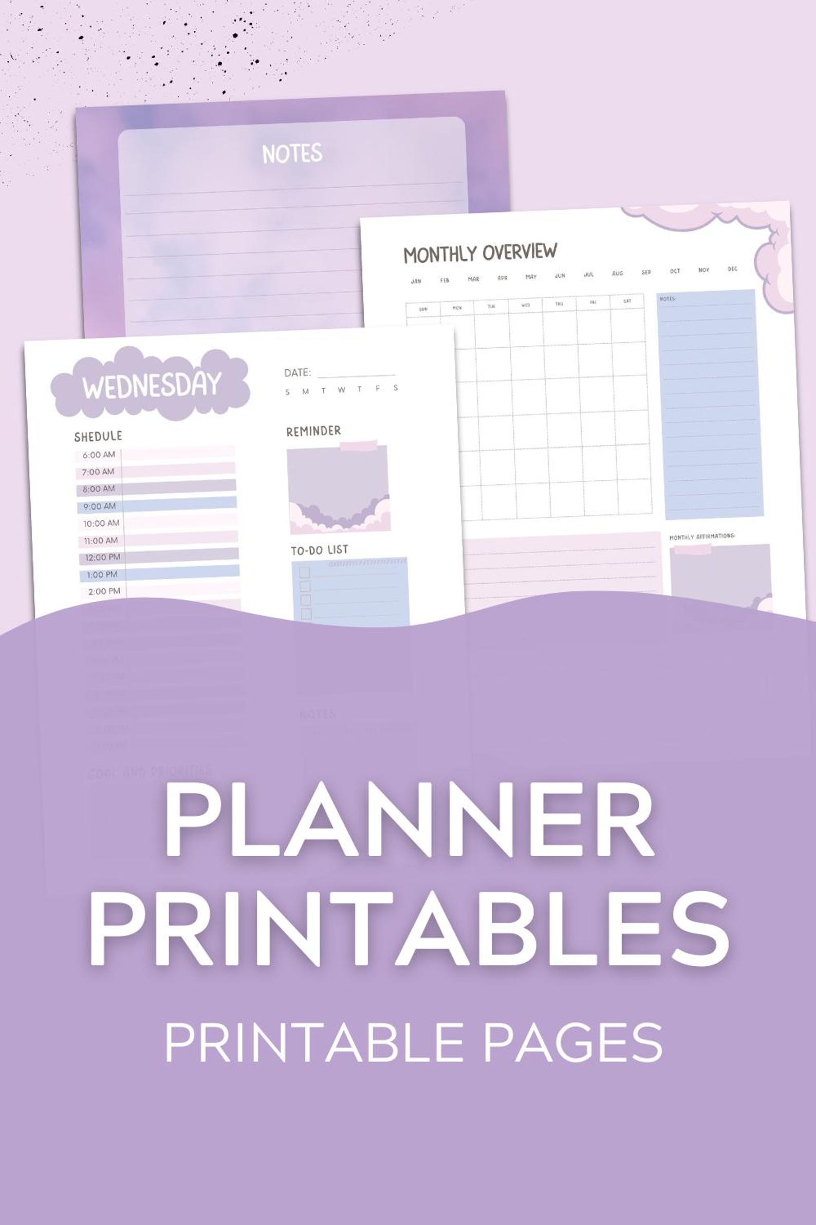 Pastel Cloud Planner Canva Template: Monthly & Daily Organizer (digital ...
