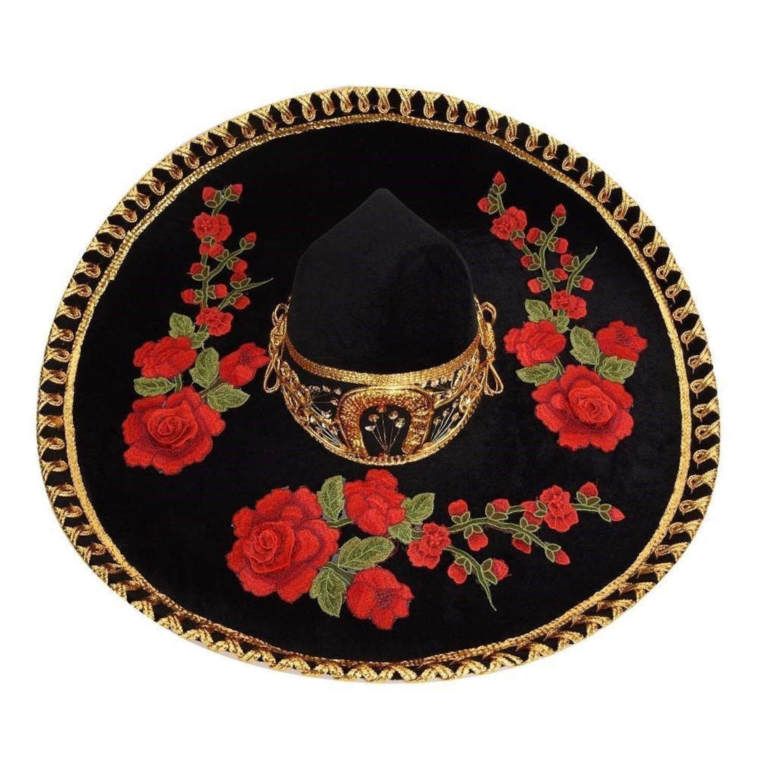 Sombrero De Charro De Gala, Con Aplicacion De Bordado Con Flores Para ... Sombrero De Charro De Gala, Con Aplicacion De Bordado Con Flores Para ...