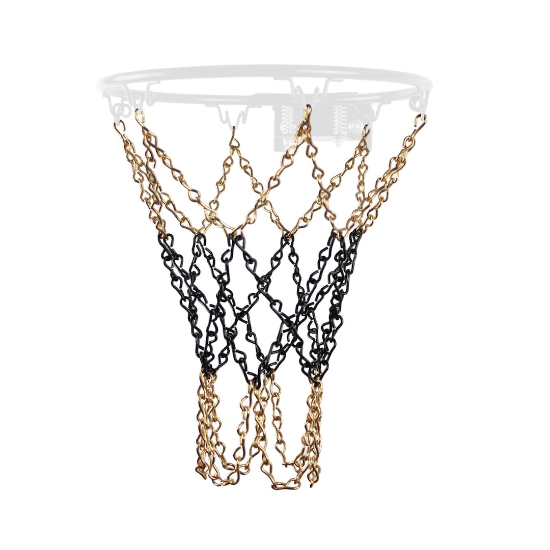 6 Hook Gold & Black Chain Net for Mini Basketball Hoop | Chain Net ONLY ...