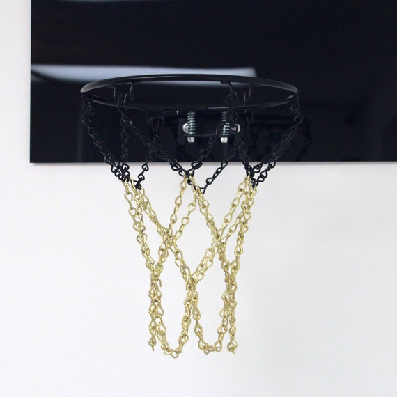 6 Hook Black to Gold Chain Net for Mini Hoop | Etsy