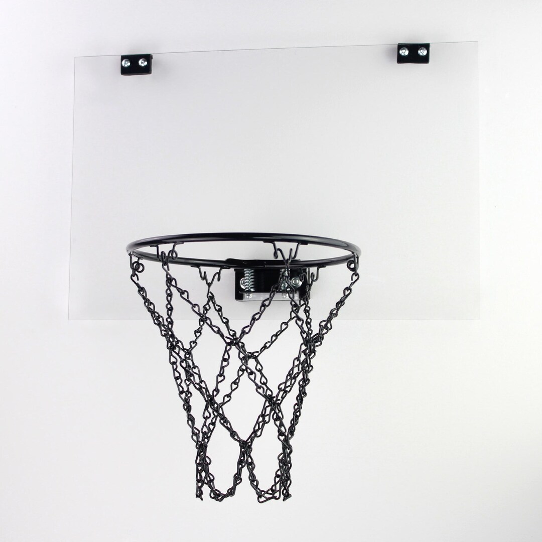 CLEAR Mini Basketball Hoop W/black Rim & Black Chain Net | Customizing ...