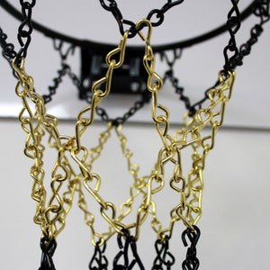 6 Hook Black & Gold Chain Net for Mini Basketball Hoop Chain Net ONLY ...