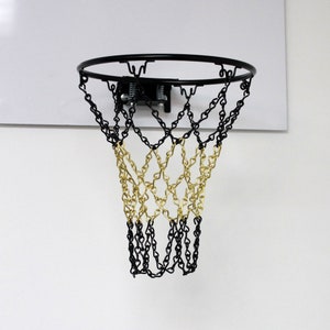 6 Hook Black & Gold Chain Net for Mini Basketball Hoop Chain Net ONLY ...