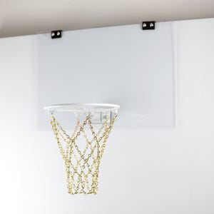 CLEAR Mini Basketball Hoop W/white Rim & Gold Chain Net | Customizing ...
