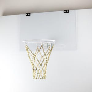 CLEAR Mini Basketball Hoop W/white Rim & Gold Chain Net | Customizing ...