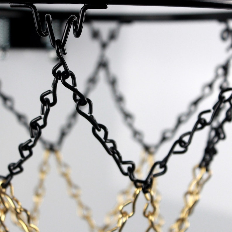 6 Hook Black to Gold Chain Net for Mini Hoop | Chain Net ONLY; NO HOOP ...