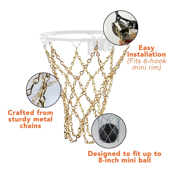 Gold Chain Basketball Net For Boys 14k Yellow Gold Genuine Sports
