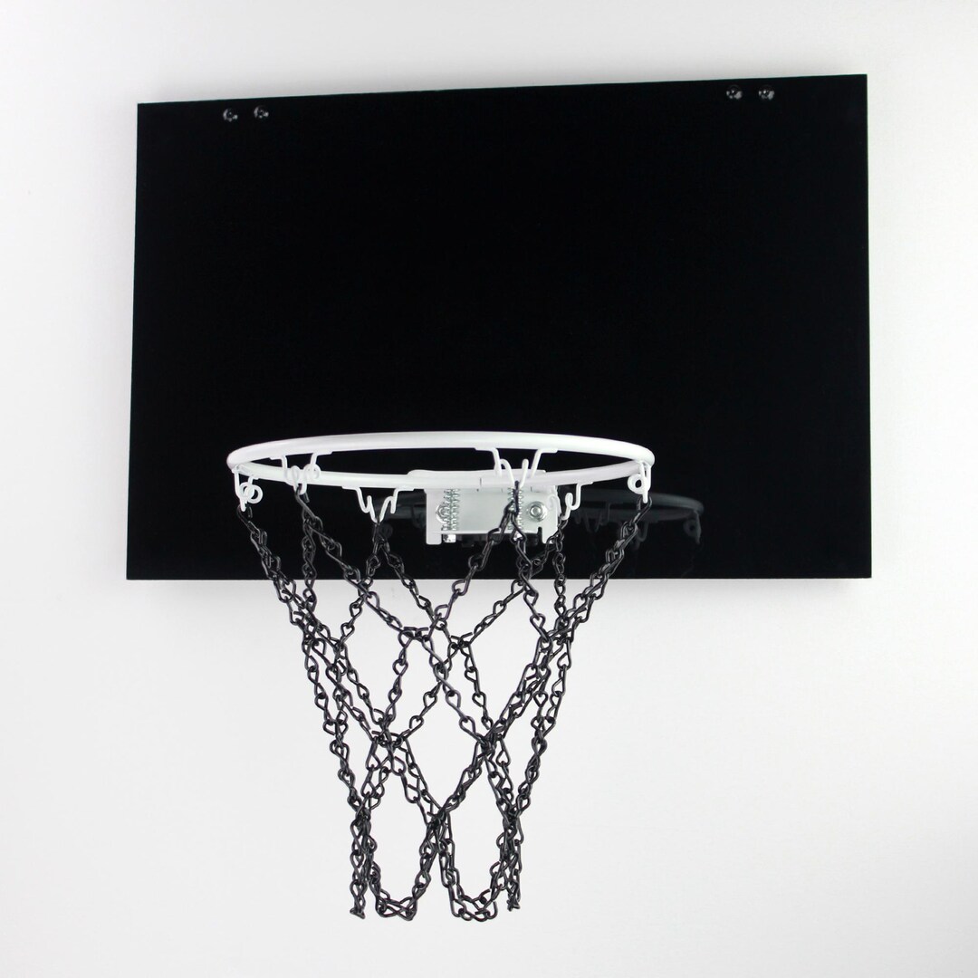BLACK Mini Basketball Hoop W/white Rim & Black Chain Net | Customizing ...
