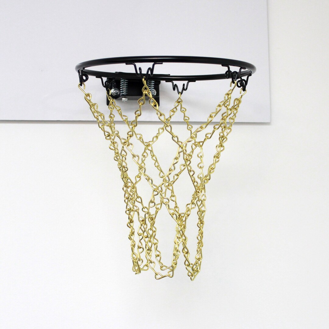 6 Hook Gold Chain Net for Mini Basketball Hoop Chain Net ONLY NO HOOP ...