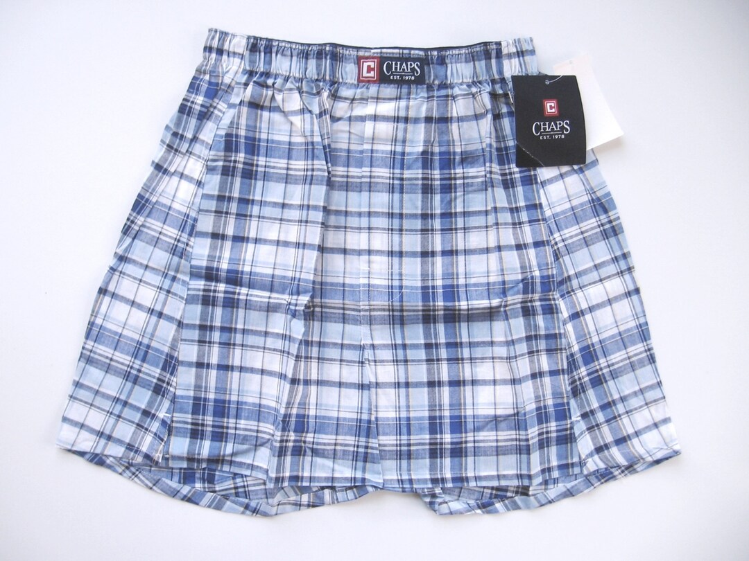 Chaps Men's Sleepwear Vintage Plaid Pure Cotton Waven Boxer Shorts S - Etsy