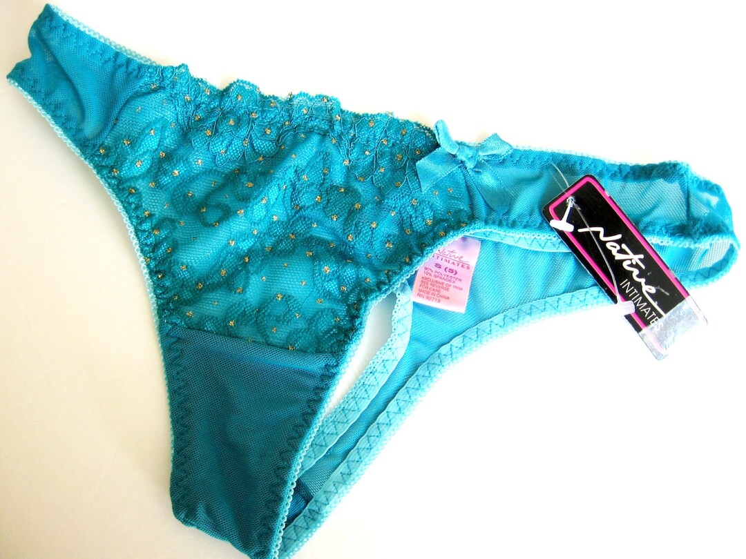 Native Intimates NEW Golden Dots Teal Embroidered Floral Lace Overlay ...