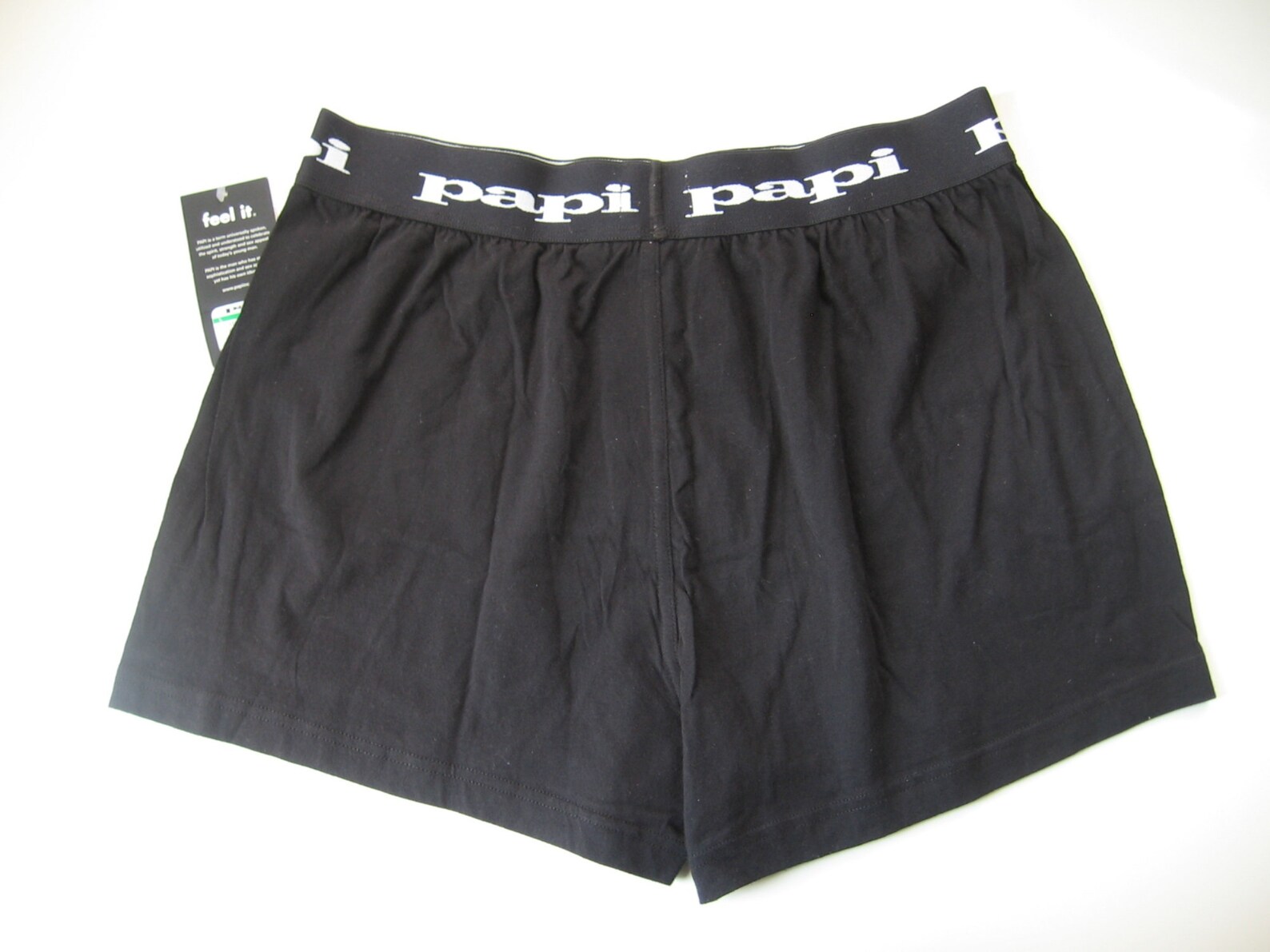 Papi Men's Black Functional Fly Logo Sports Waistband Knit Boxer Shorts ...