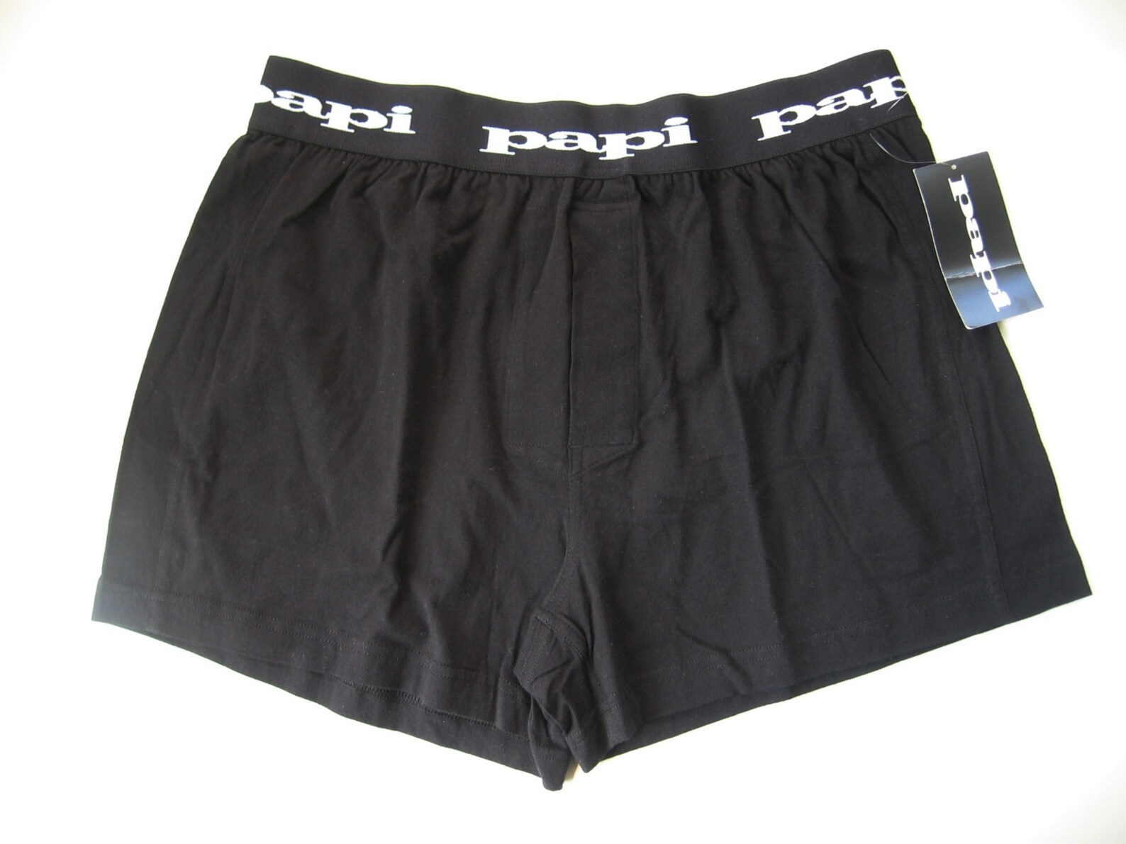 Papi Men's Black Functional Fly Logo Sports Waistband Knit Boxer Shorts ...