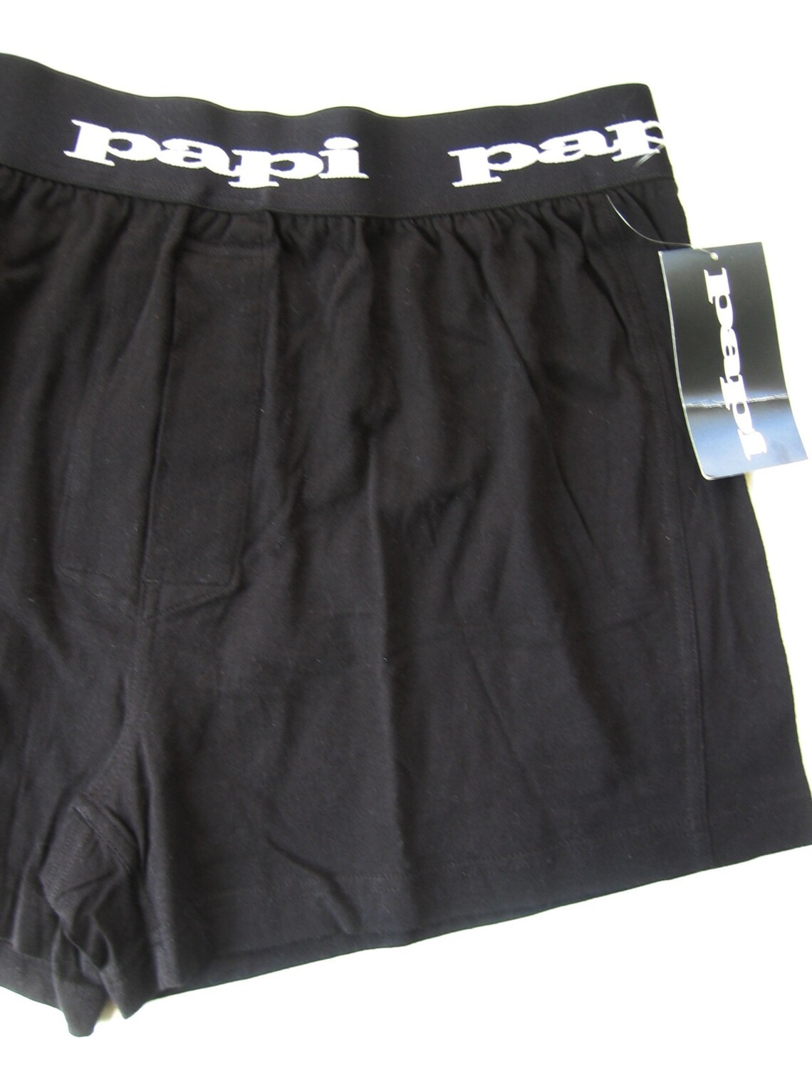 Papi Men's Black Functional Fly Logo Sports Waistband Knit Boxer Shorts ...