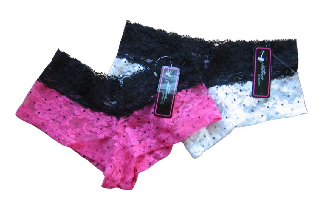 Native Intimates NEW Black Polka Dots All Over Stretch Floral Lace ...