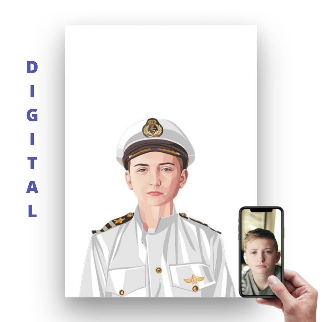 Custom Sea Captain Digital Print, Kids Room Decor, Yacht Poster ...