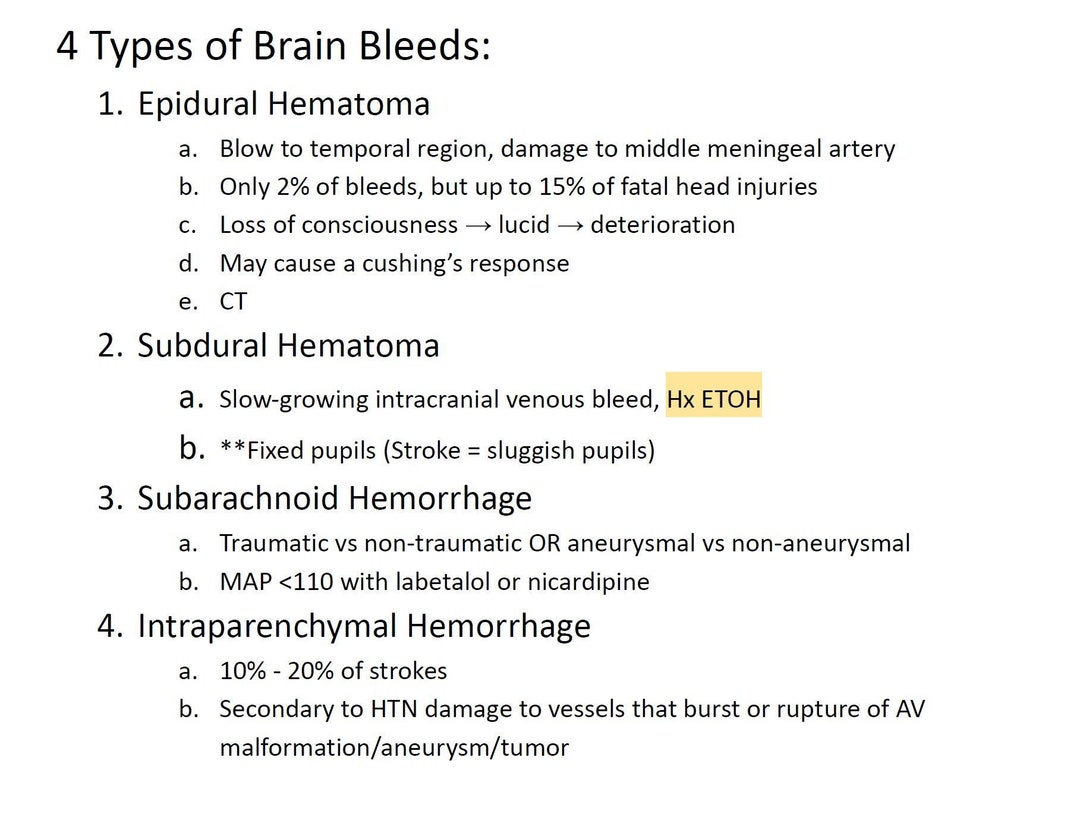 Neurological Emergencies CEN Study Notes - Etsy