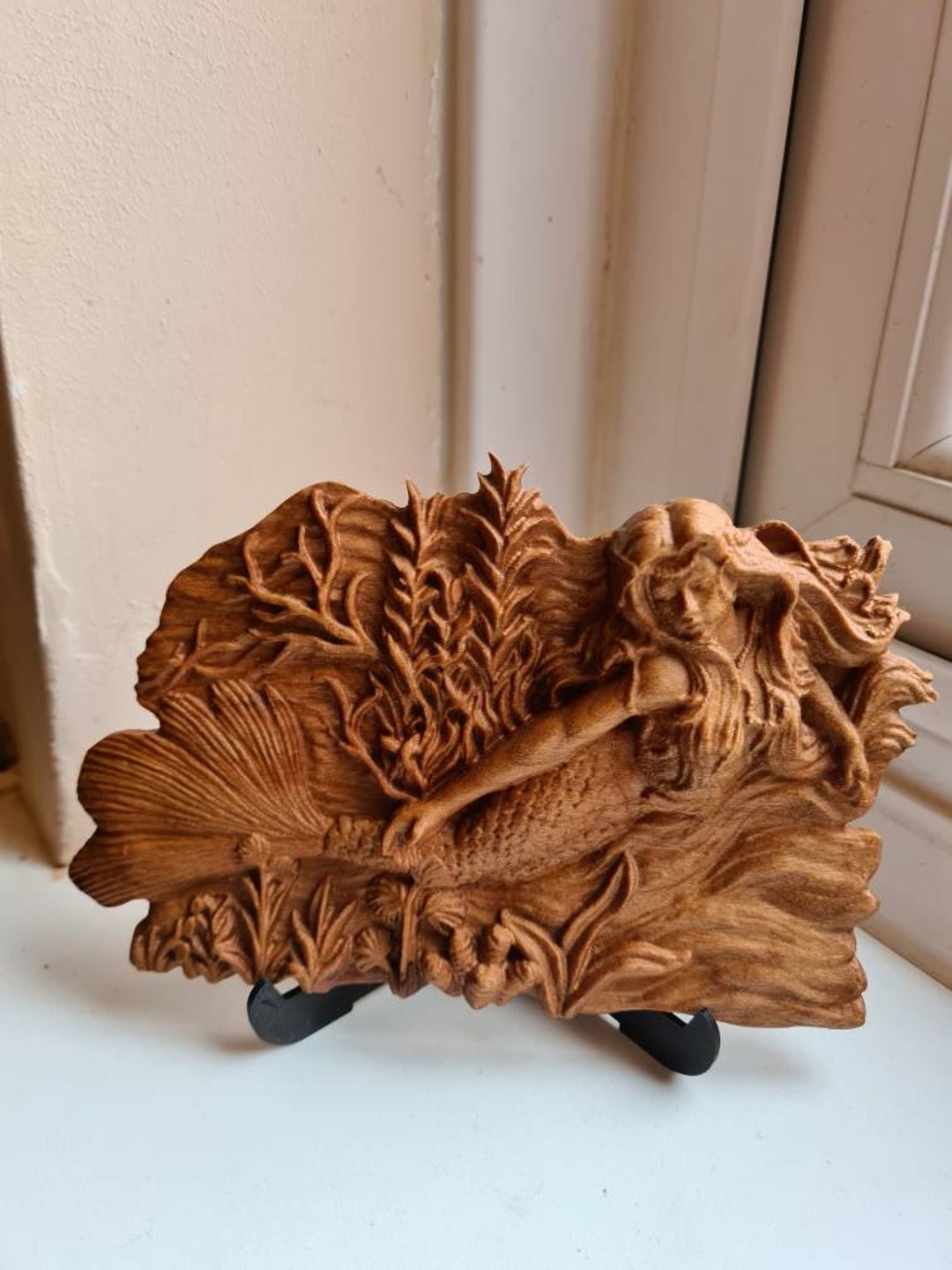 Mermaid,wood Carved,wooden Mermaid,wood Carving,wooden Mermaid,mancave ...