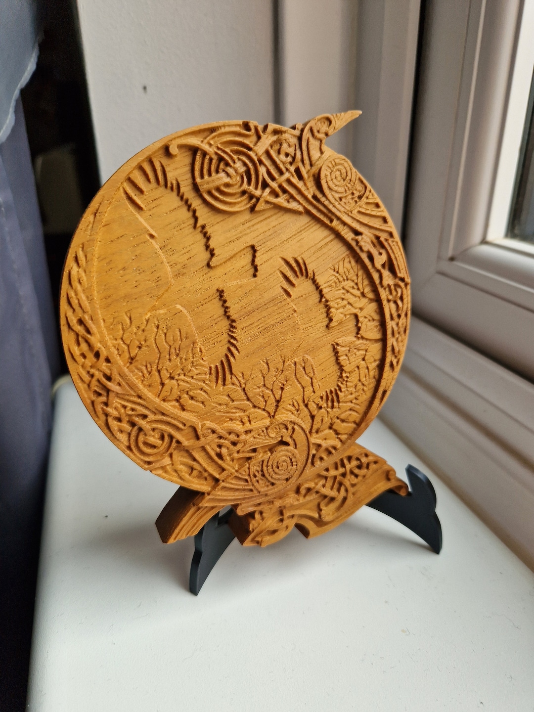 Raven Wood Carving, Raven Wall Art, Viking Art, Raven Carving, Viking ...