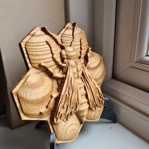 Bee,honeycomb Bee,bee on Flower,wood Carved Bee, Bee Wall Decoration ...
