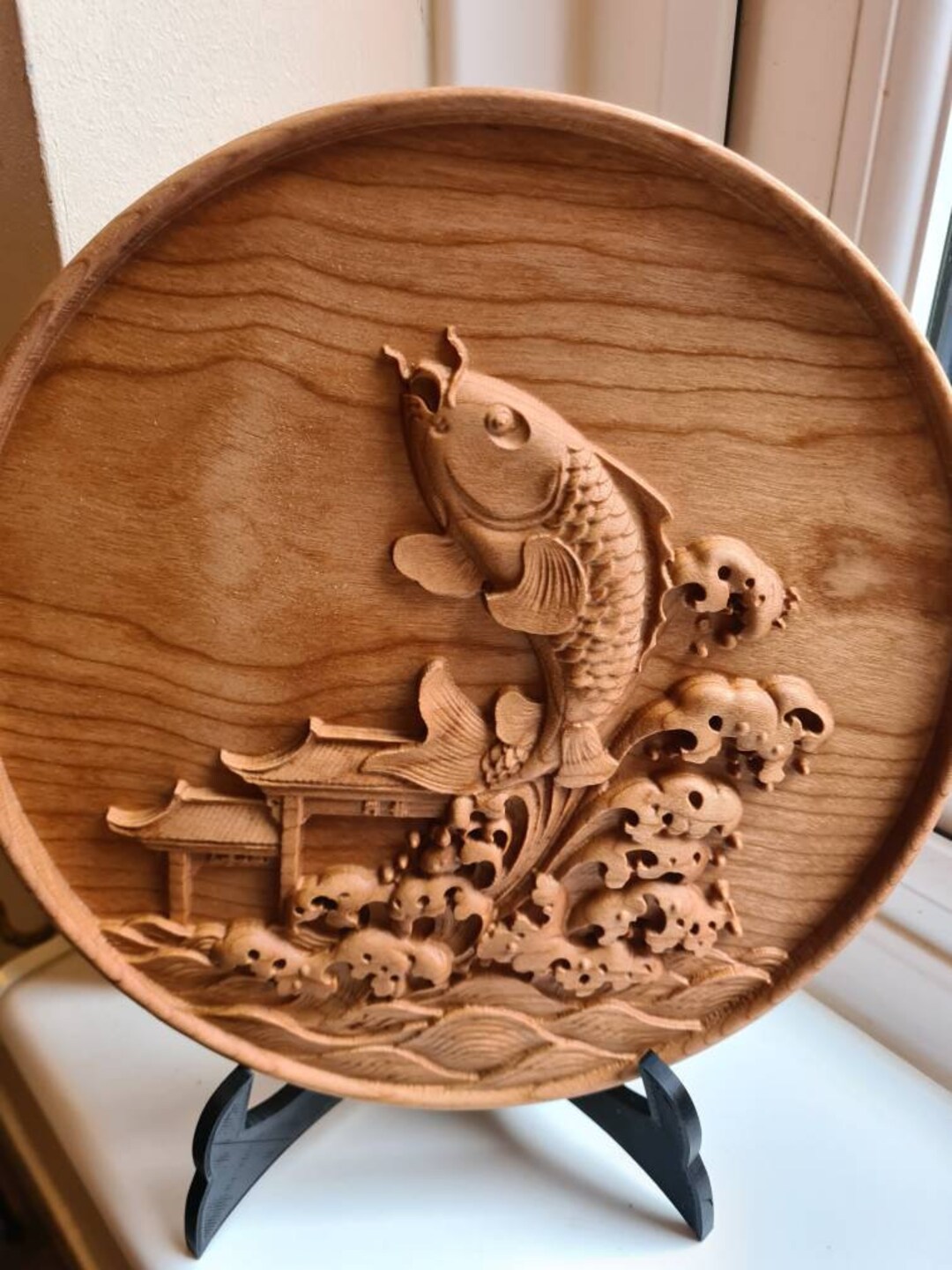 Carved Koi Fish, Koi Fish Carving, Koi Fish Wood Carving, Koi Fish Wall ...