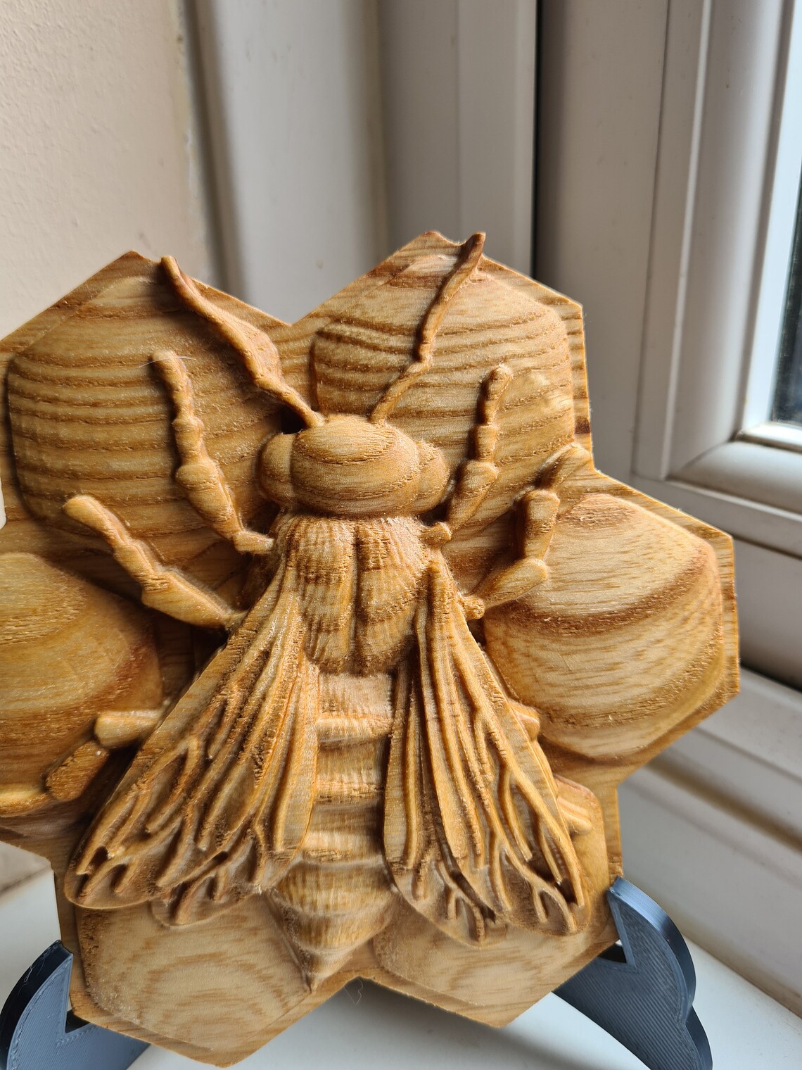 Beehoneycomb Beebee on Flowerwood Carved Bee Bee Wall - Etsy